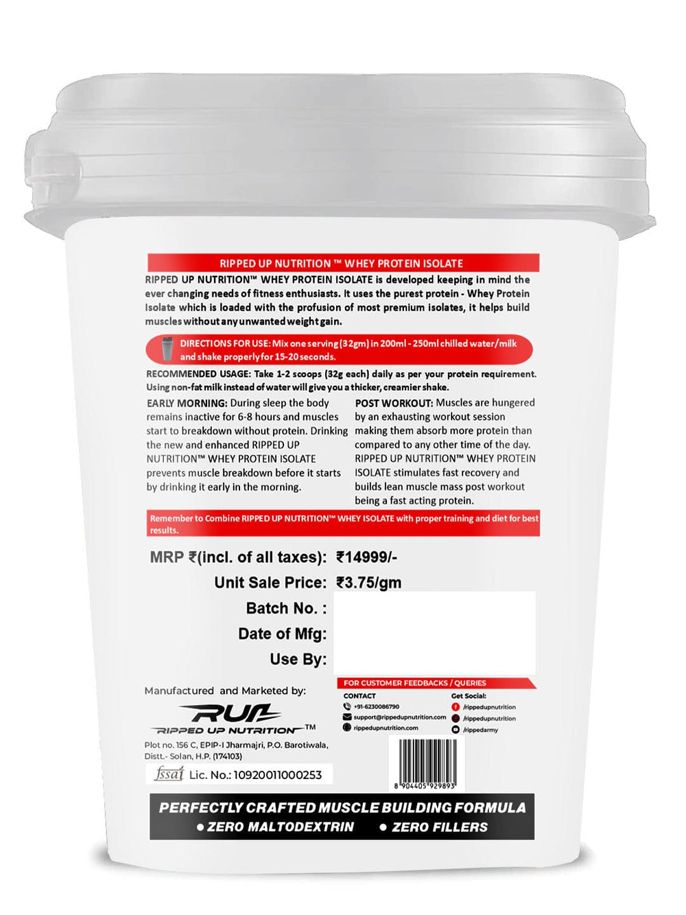 Whey Protein Isolate | Whey Protein Isolate 1kg- Build Muscle, Increase ...